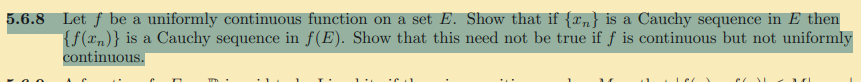 Solved 5.6.8 Let f be a uniformly continuous function on a | Chegg.com