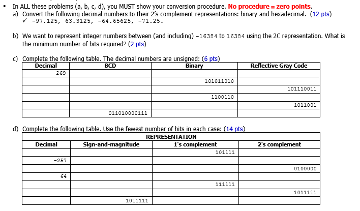 Solved In ALL these problems (a, b, c, d), you MUST show | Chegg.com