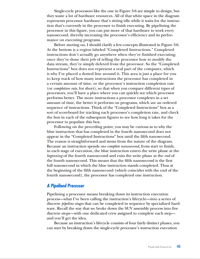 Solved PIPELINED EXECUTION All of the processor | Chegg.com