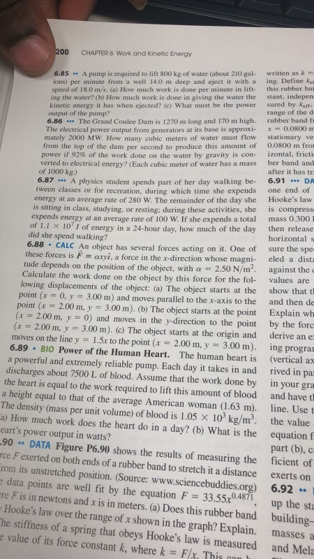 Solved 00 CHAPTER 6 Work and Kinetic Energy A pump is | Chegg.com