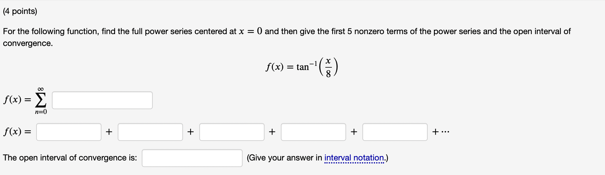 Solved For the following function, find the full power | Chegg.com
