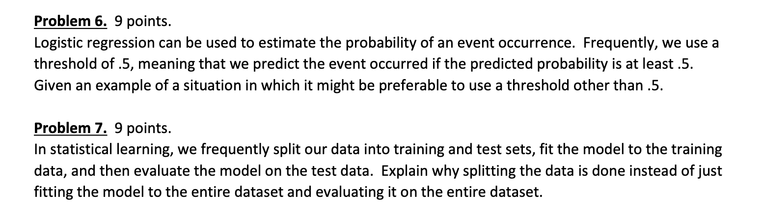 Solved Problem 6 9 Points Logistic Regression Can Be Used 3751