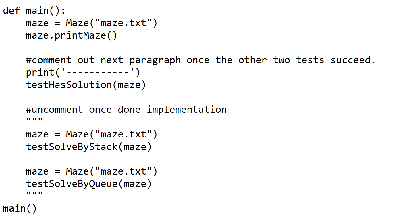Part 1. Check whether a maze has a solution or not | Chegg.com