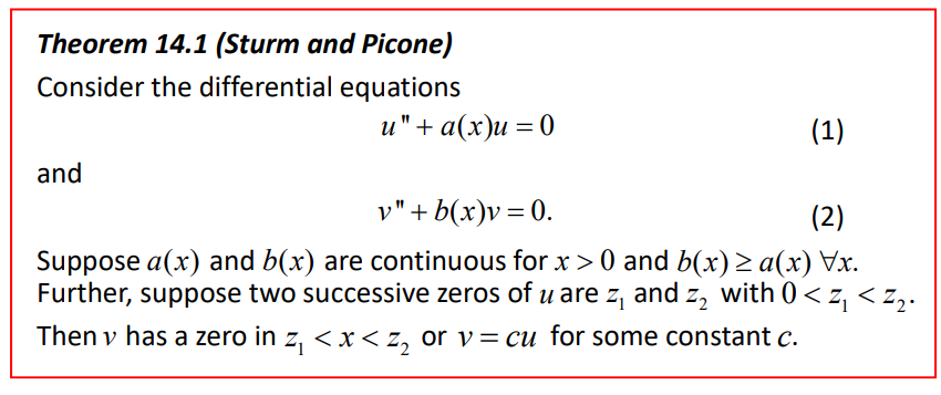The Lecture 12 Proof Of Comparison Theorem Sturm