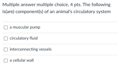 Solved Multiple answer multiple choice, 4 pts. The following | Chegg.com
