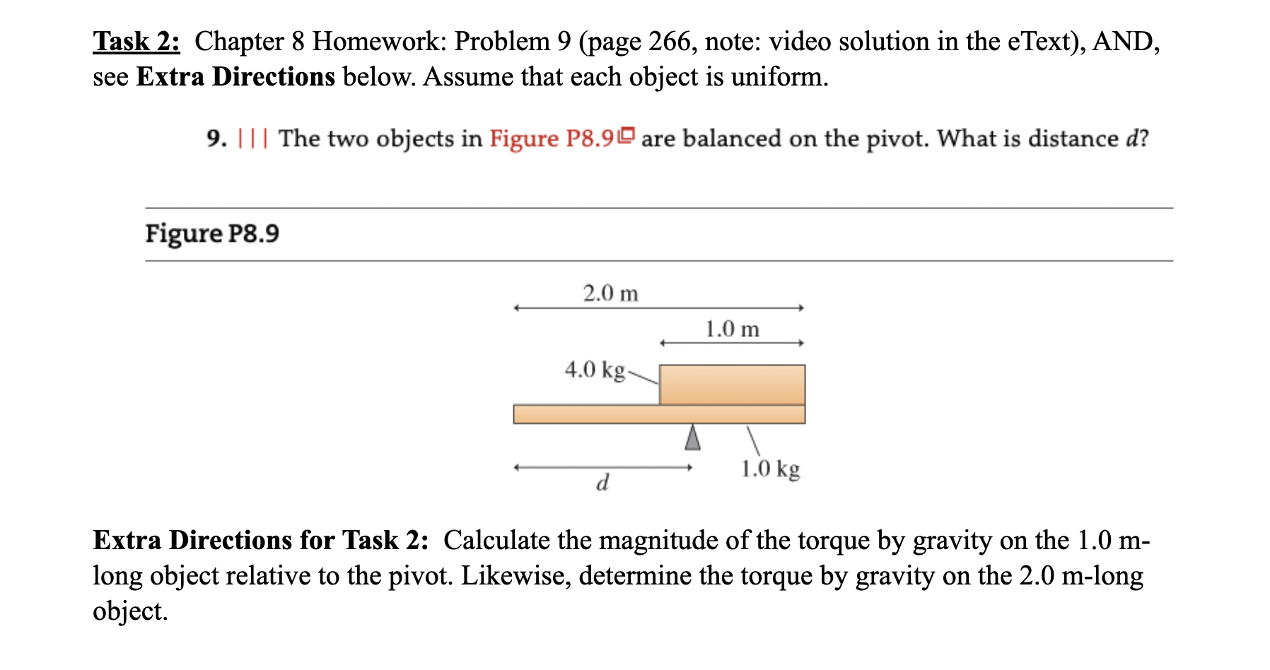 Solved Task 2: Chapter 8 Homework: Problem 9 (page 266, | Chegg.com