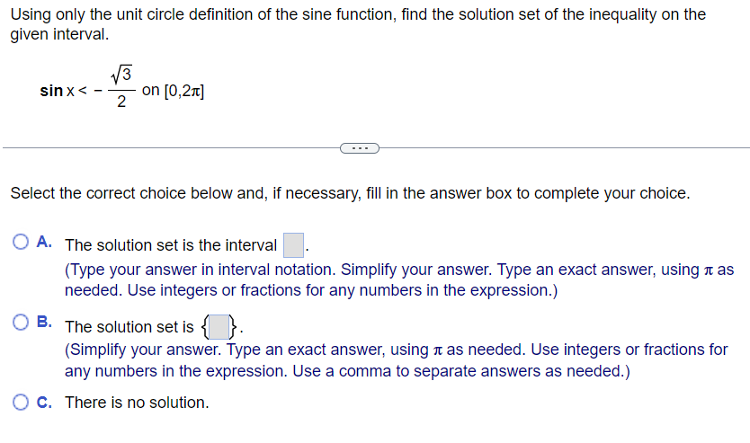 Solved Using only the unit circle definition of the sine | Chegg.com