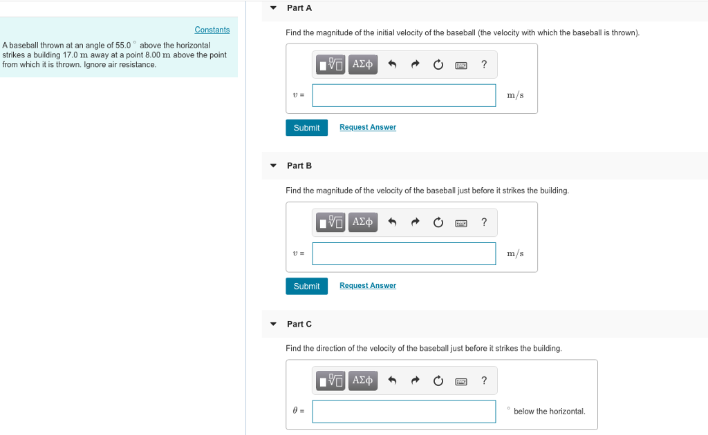 Solved Part A Constants Find the magnitude of the initial | Chegg.com