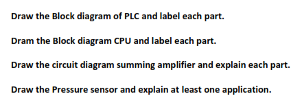 Solved Draw the Block diagram of PLC and label each part. | Chegg.com