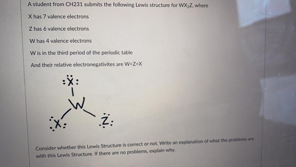 Solved A student from CH231 submits the following Lewis | Chegg.com