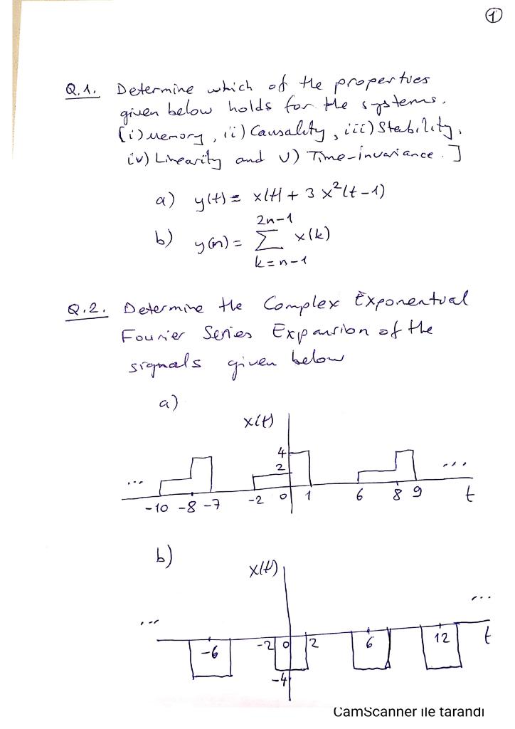 Solved > Q.1. Determine which of the properties given below | Chegg.com