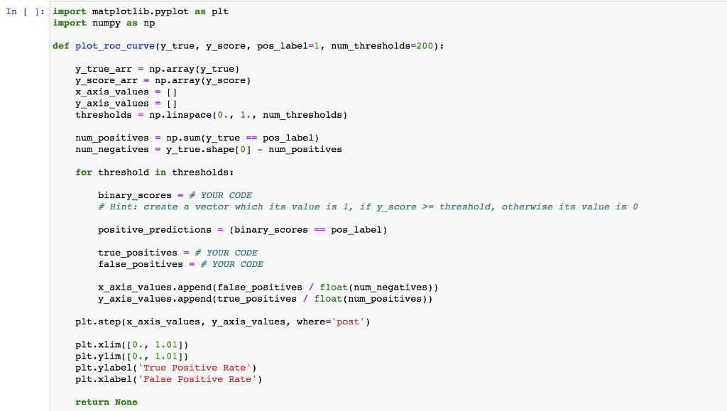 2) Receiver Operater Characteristic (ROC) In this | Chegg.com
