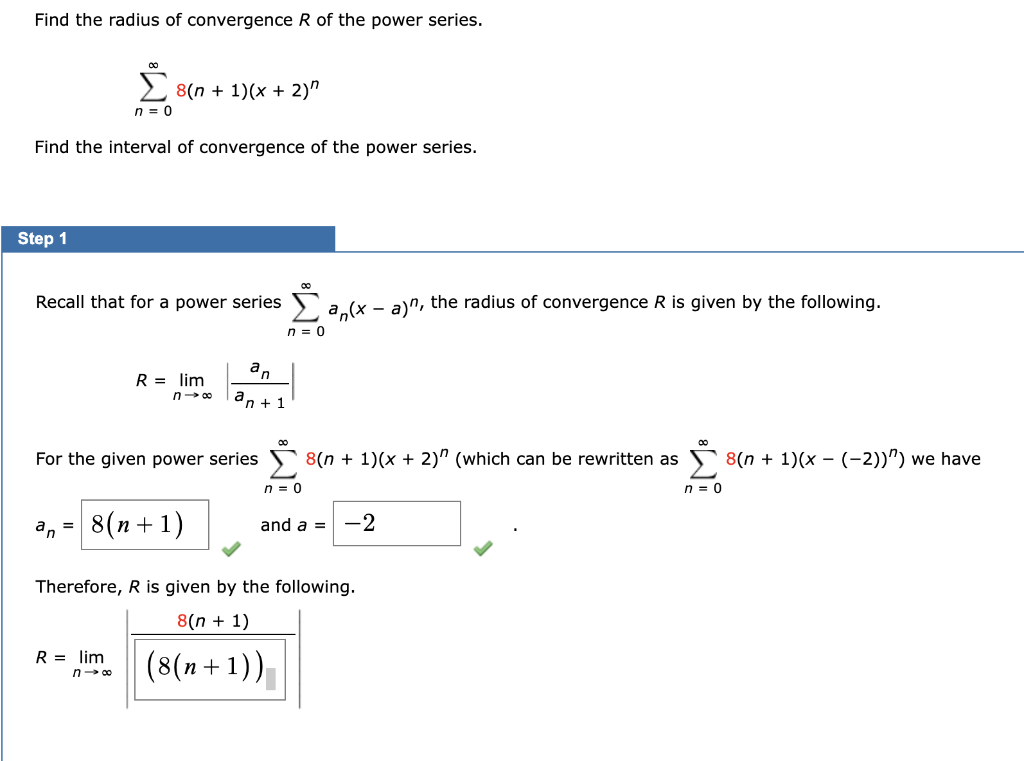 Solved Find the radius of convergence R of the power series. | Chegg.com