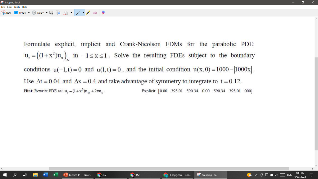 Solved Snipping Tool File Edit Tools Help New Mode Delay | Chegg.com