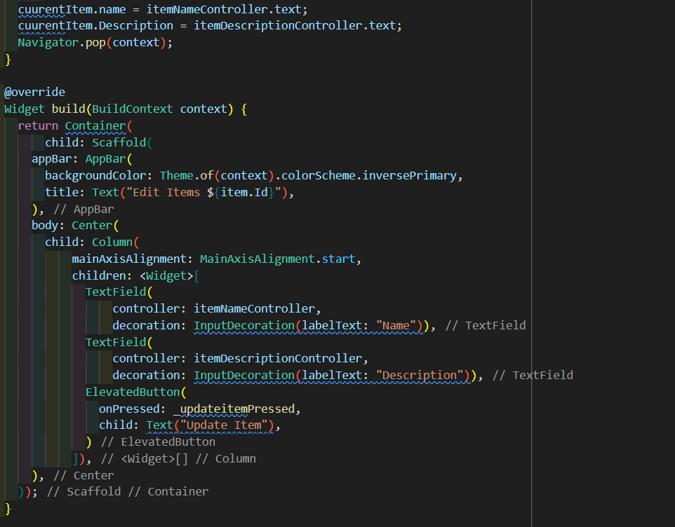 Solved Flutter Dart I have these files in picture I wrote | Chegg.com