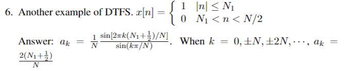Solved 6. Another example of DTFS. r[n] 1 n | Chegg.com