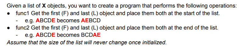 Solved Given a list of X objects, you want to create a | Chegg.com