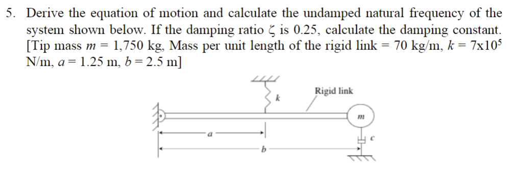 Solved 5. Derive the equation of motion and calculate the | Chegg.com