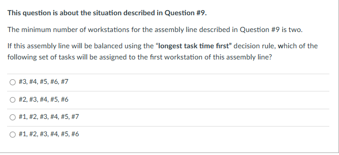 Solved The assembly line process for a manufacturing company | Chegg.com