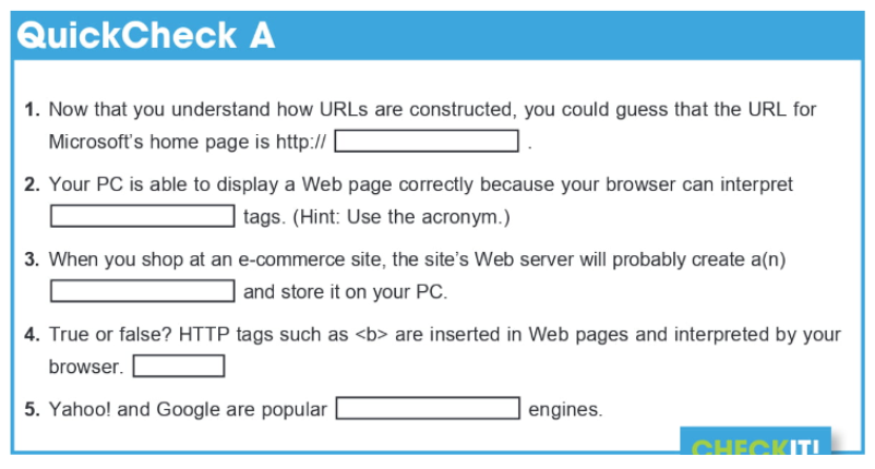 Solved QuickCheck A 1. Now that you understand how URLs are | Chegg.com