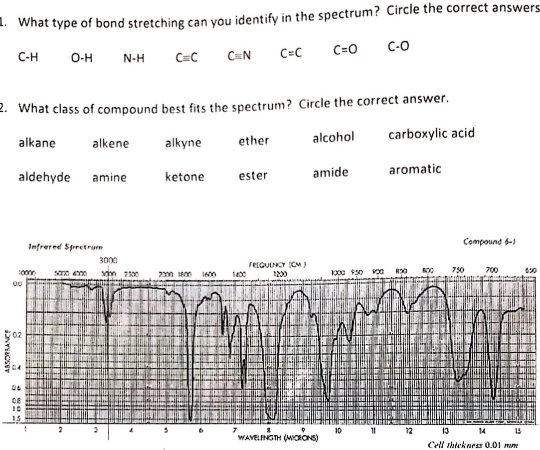 Solved H. What type of bond stretching can you identify in | Chegg.com