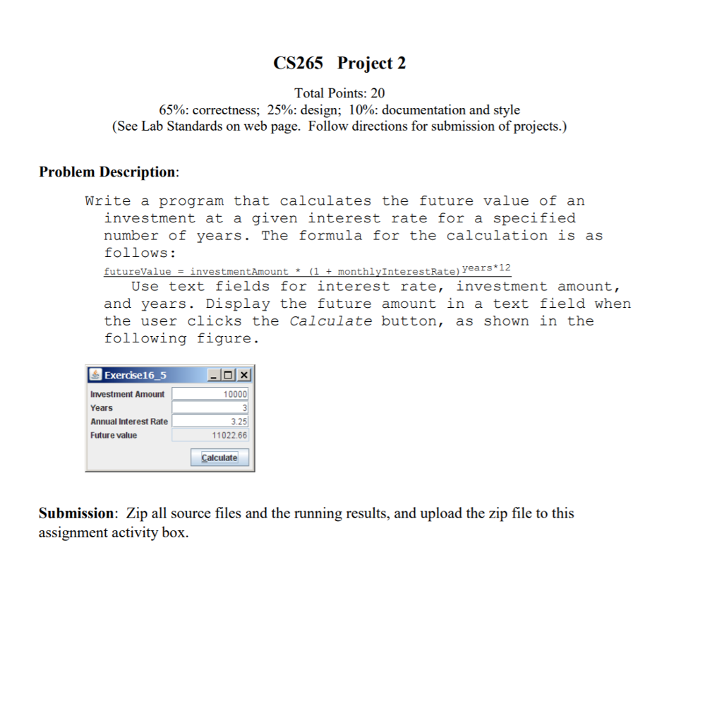 Solved CS265 Project 2 Total Points: 20 65%; correctness, | Chegg.com