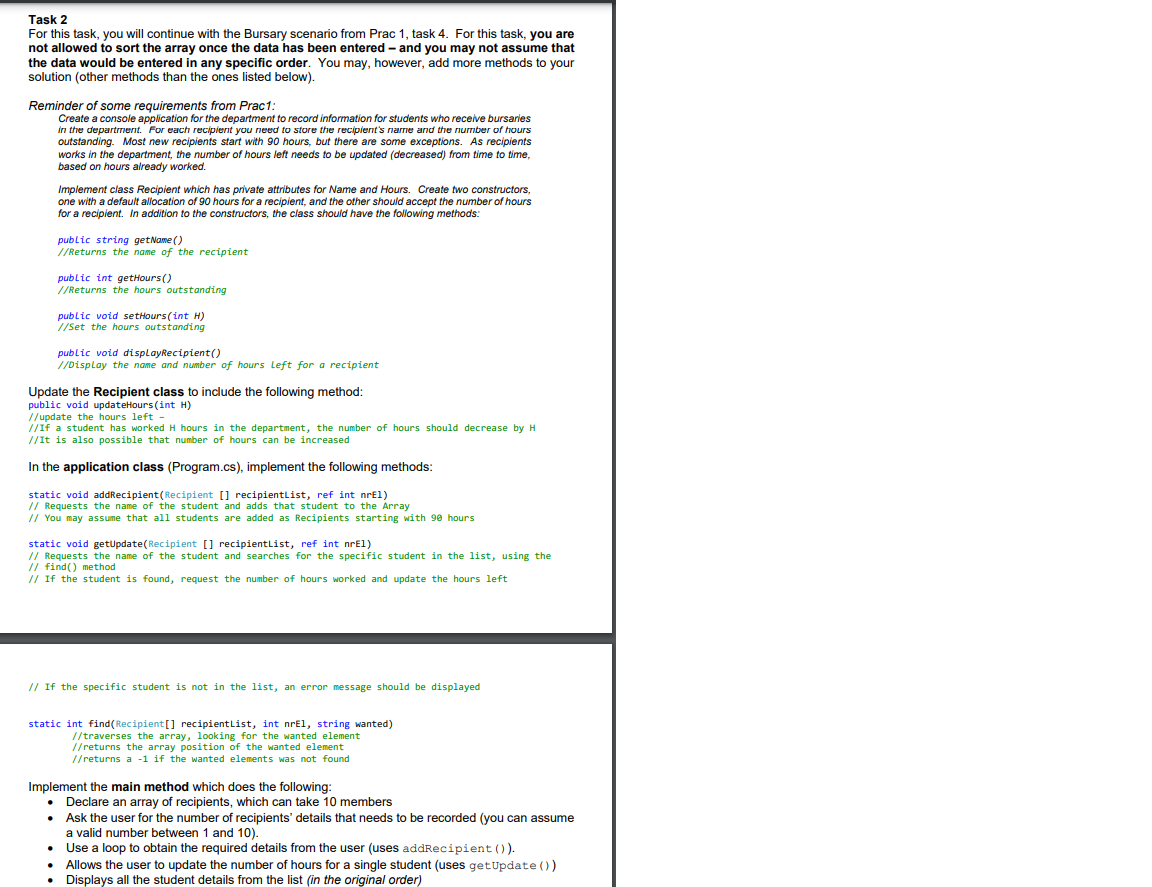 Solved Task 2 For this task, you will continue with the | Chegg.com