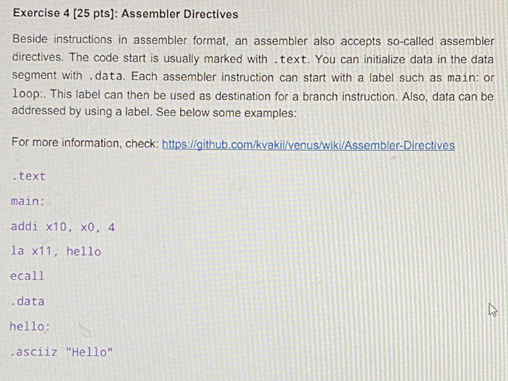 Solved Exercise 4 25 Pts Assembler Directives Beside 