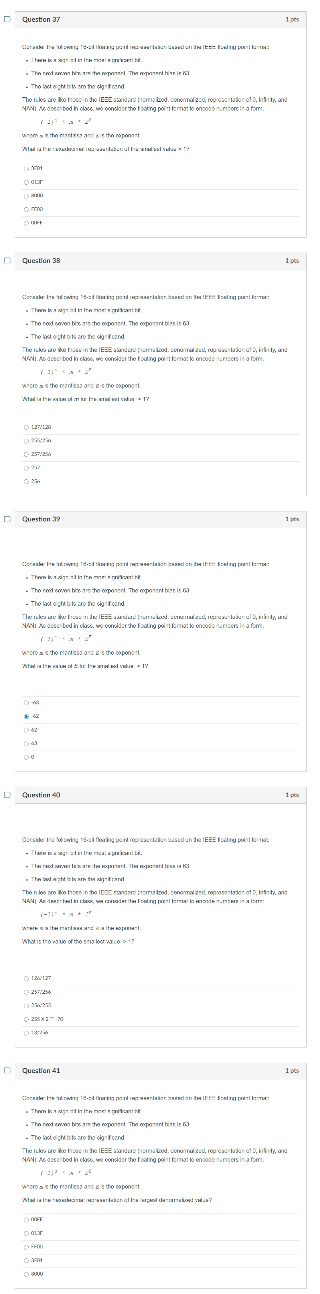 Question 37 1 pts Consider the following 16-bit | Chegg.com