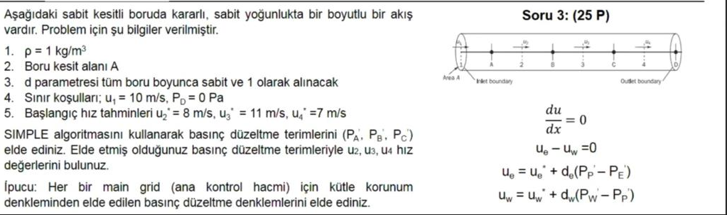 1. rho = 1 kg/(m3) 2. Cross-section area of the tube | Chegg.com