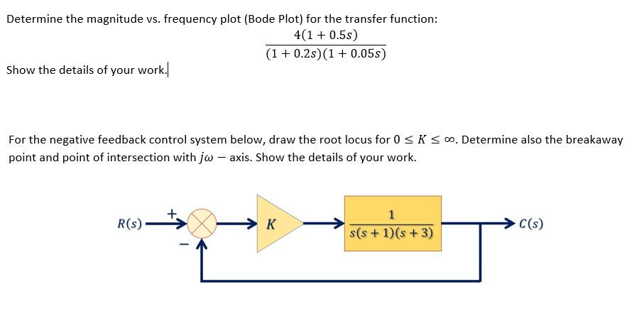 Solved Determine the magnitude vs. frequency plot (Bode | Chegg.com