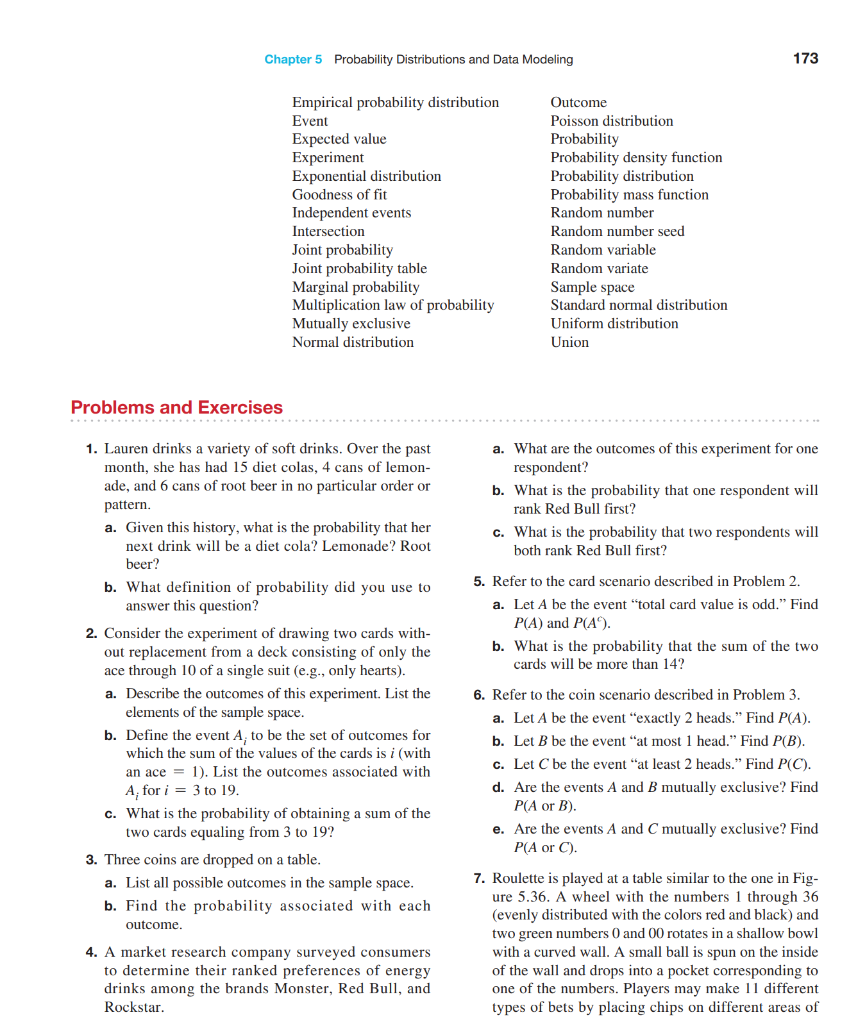 Chapter 5 Probability Distributions and Data Modeling | Chegg.com