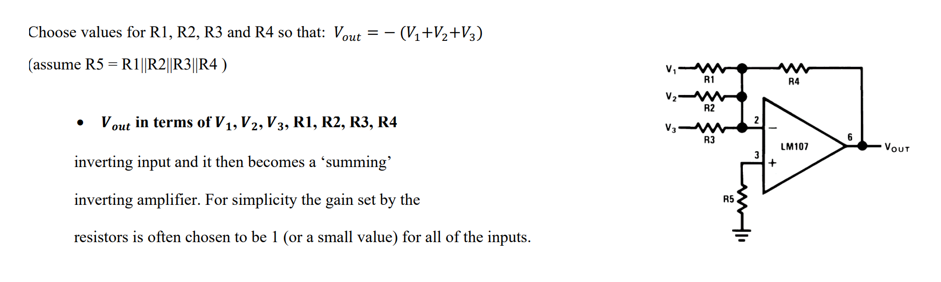 Solved Choose values for R1, R2, R3 and R4 so that: Vout | Chegg.com