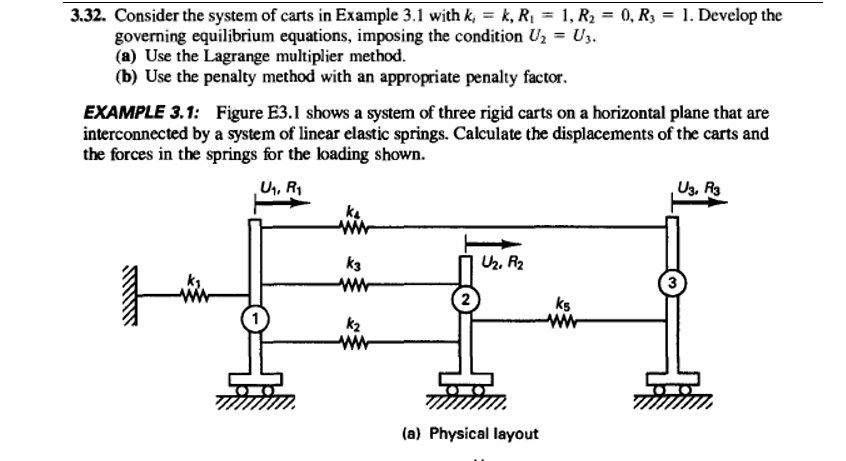 Solved 3.32. Consider the system of carts in Example 3.1 | Chegg.com