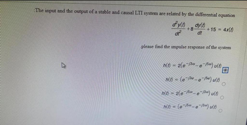 Solved The input and the output of a stable and causal LTI | Chegg.com