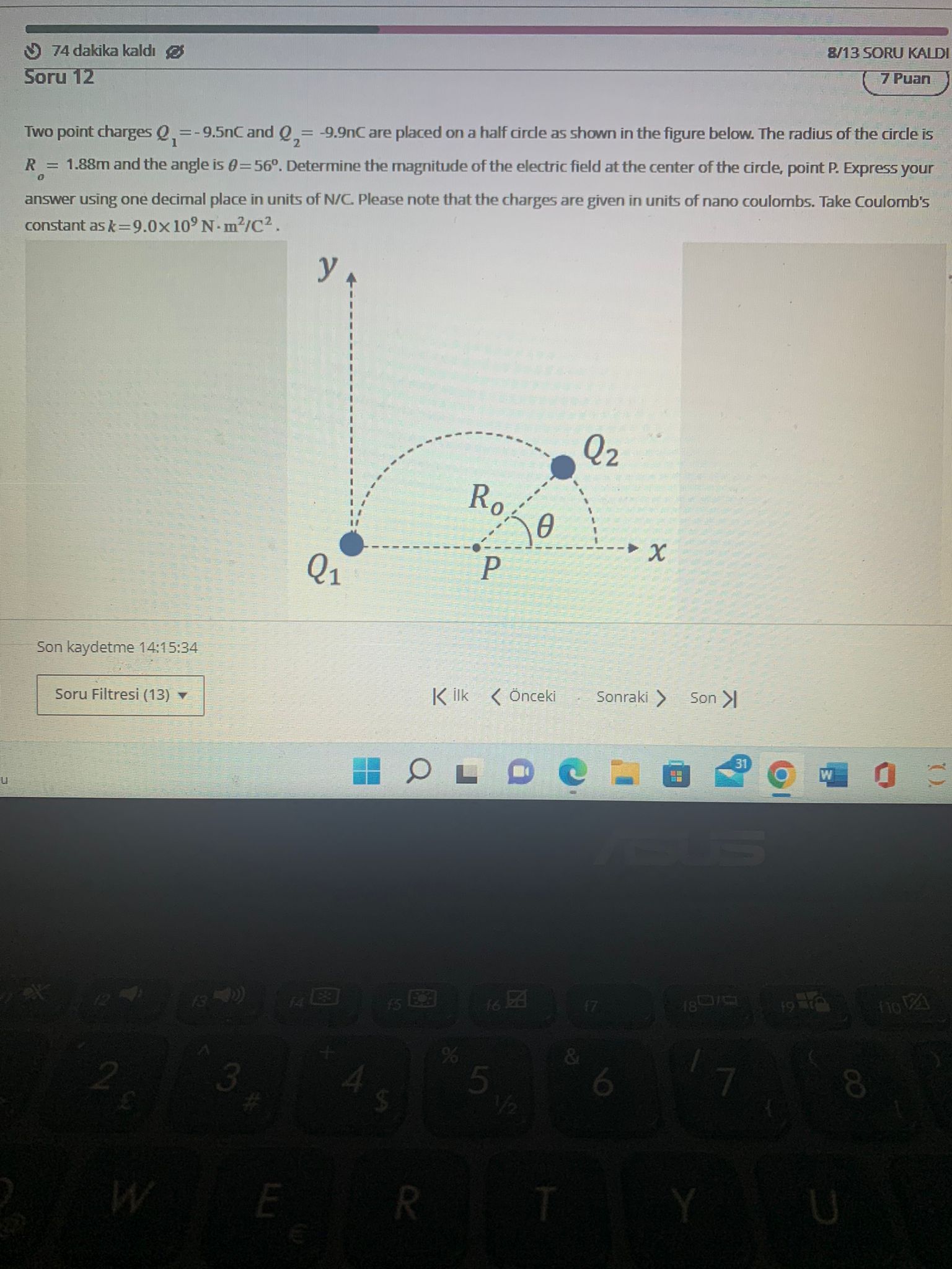 Solved Two point charges Q1=−9.5nC and Q2=−9.9nC are placed | Chegg.com