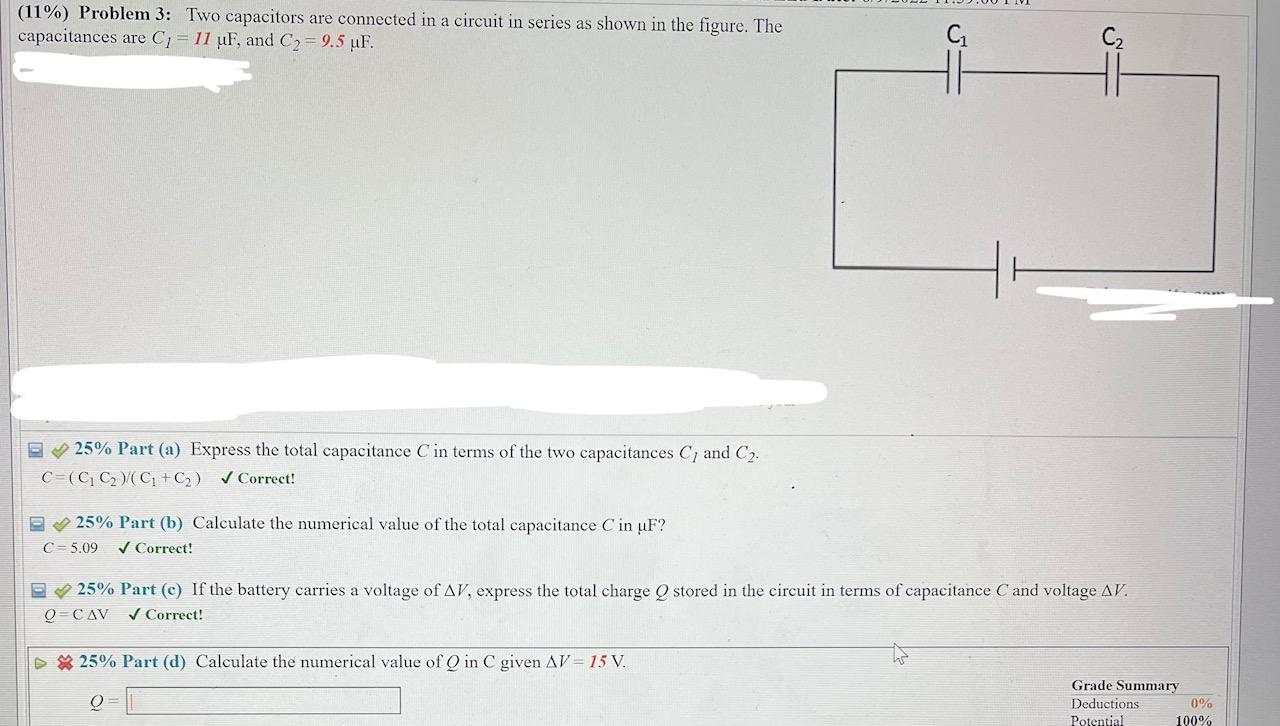 Solved why is in part a c1c2/c1+c2 ﻿instead of c1c2/c2+c1? | Chegg.com