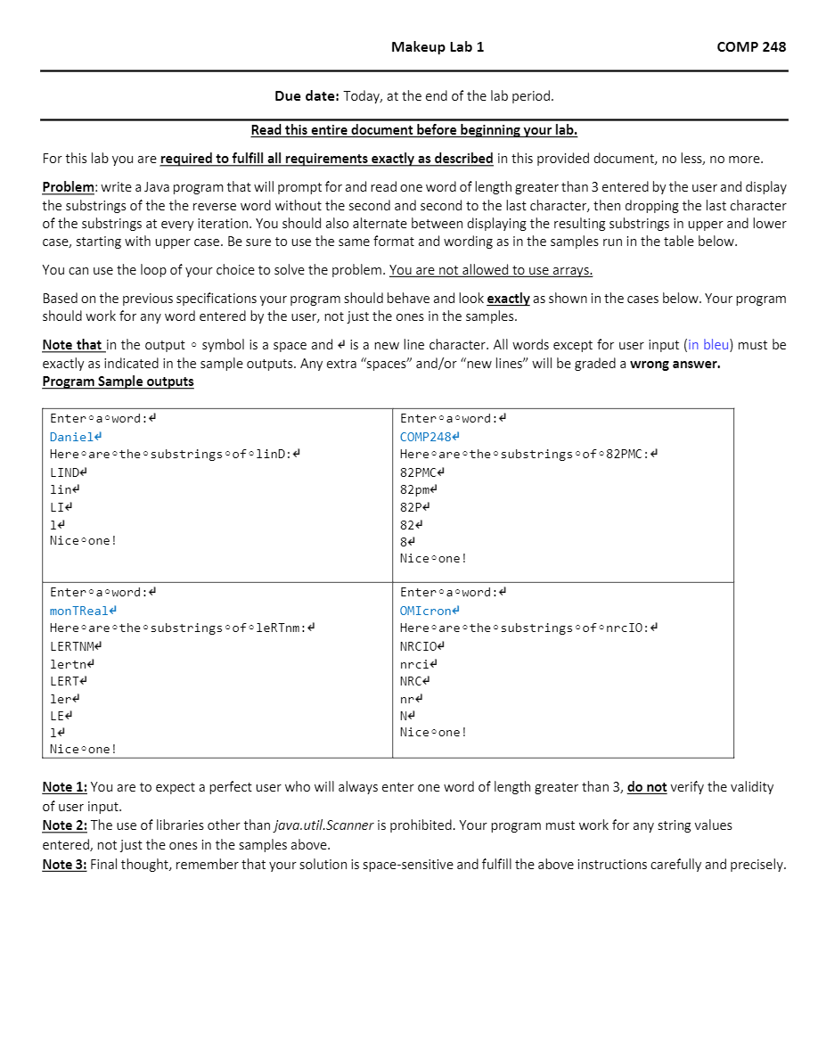 Solved Makeup Lab 1 COMP 248 Due date: Today, at the end of | Chegg.com