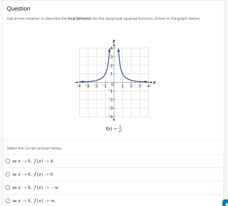 Solved Question Use arrow notation to describe the local | Chegg.com