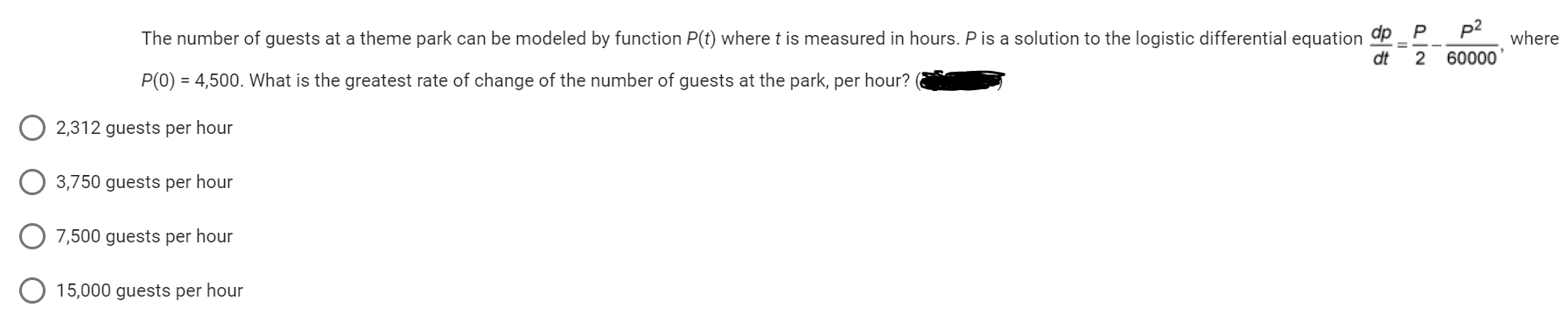 Solved The number of guests at a theme park can be modeled | Chegg.com