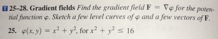 Solved 25-28, Gradient fields Find the gradient field F = φ | Chegg.com