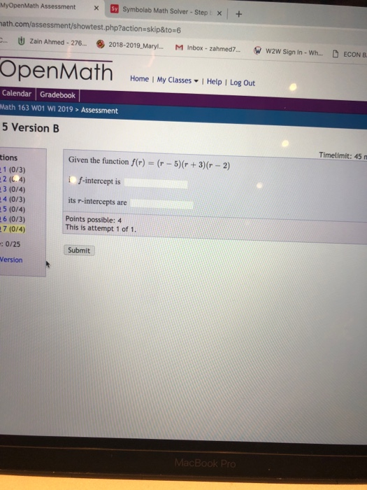 Solved MyOpenMath Assessment xSy Symbolab Math Solver-Stepx | Chegg.com