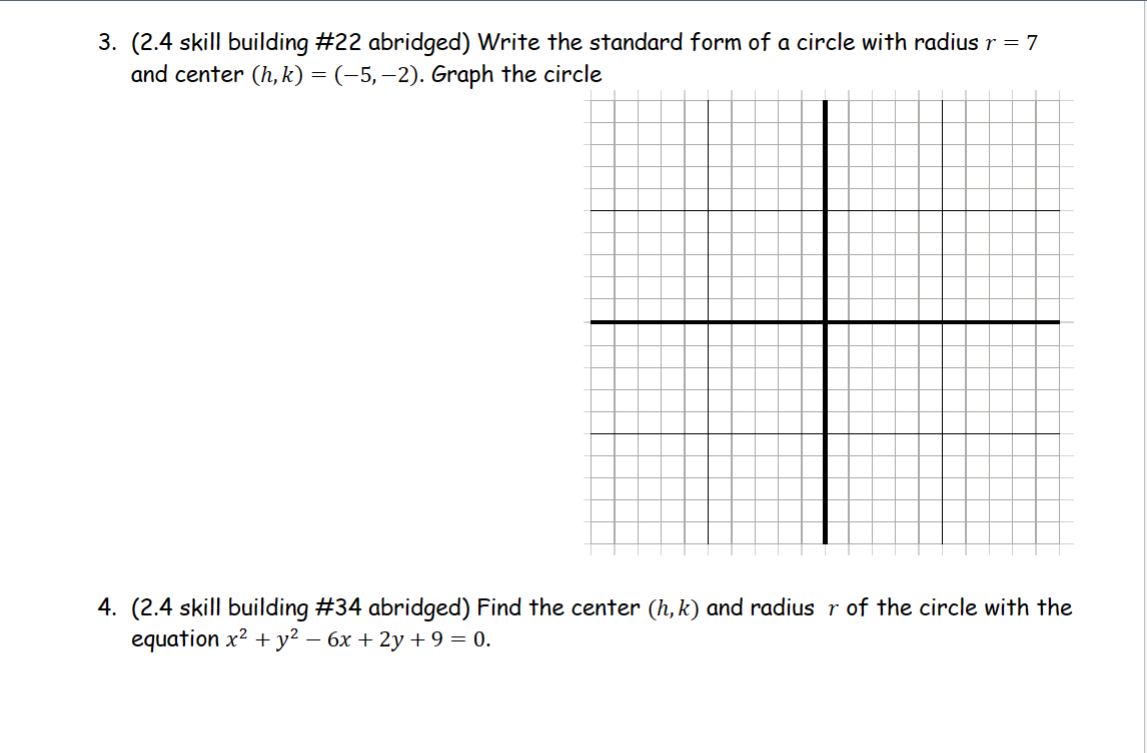 Solved 3. (2.4 skill building \#22 abridged) Write the | Chegg.com