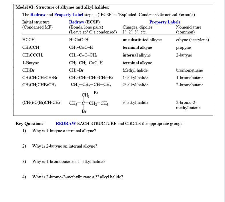 Solved Key Questions: REDRAW EACH STRUCTURE and CIRCLE the | Chegg.com