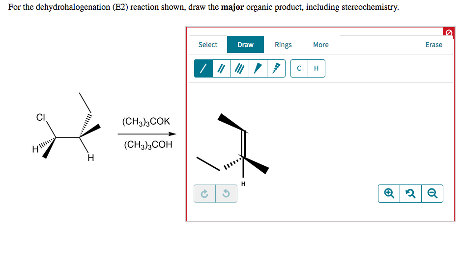 Solved For the dehydrohalogenation (E2) reaction shown, draw | Chegg.com