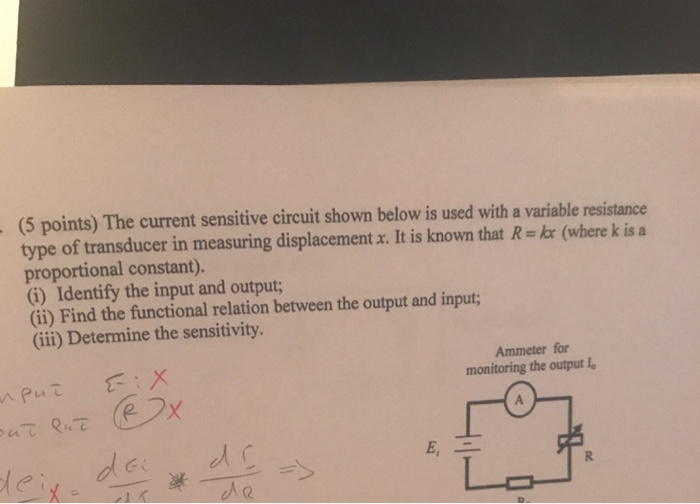 Solved (5 points) The current sensitive circuit shown below | Chegg.com