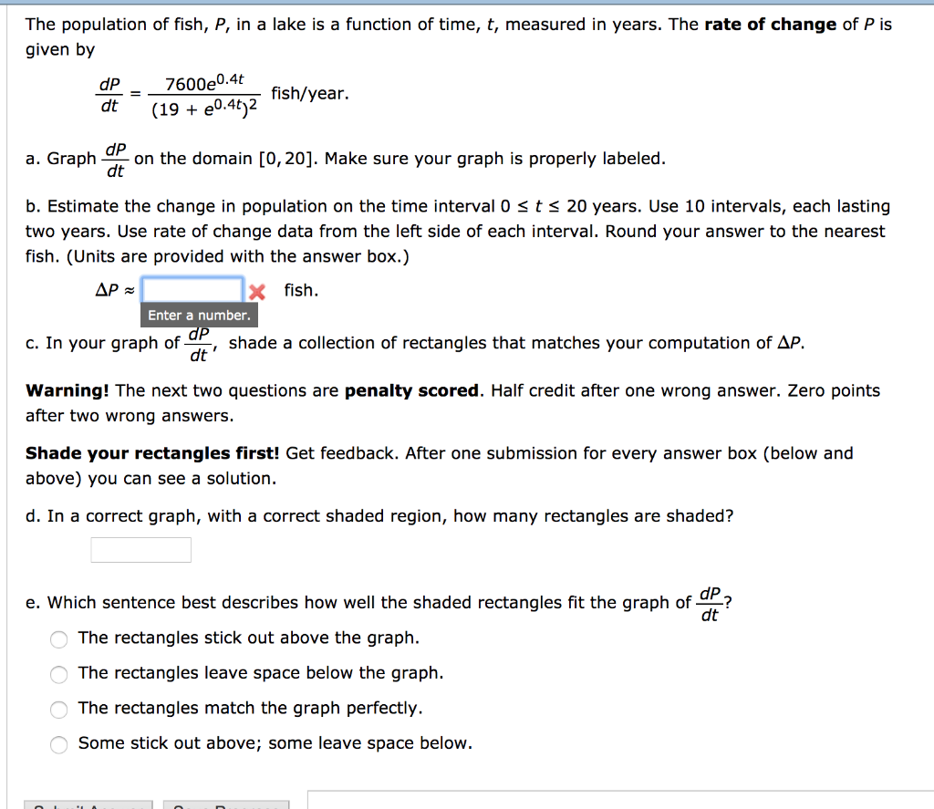 Solved The population of fish, P, in a lake is a function of | Chegg.com