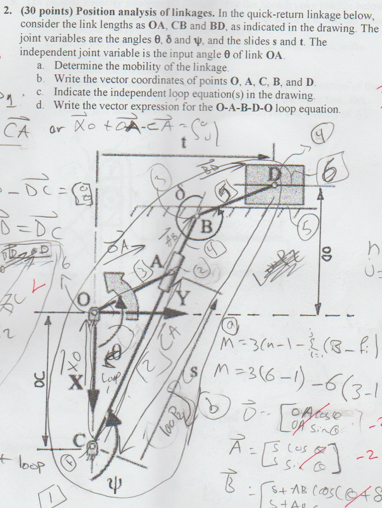 Solved (30 points) Position analysis of linkages. In the | Chegg.com