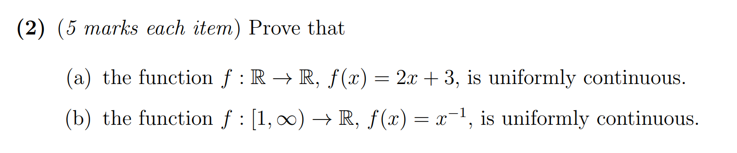 Solved 2 Prove That A The Function F R → R F X 2x