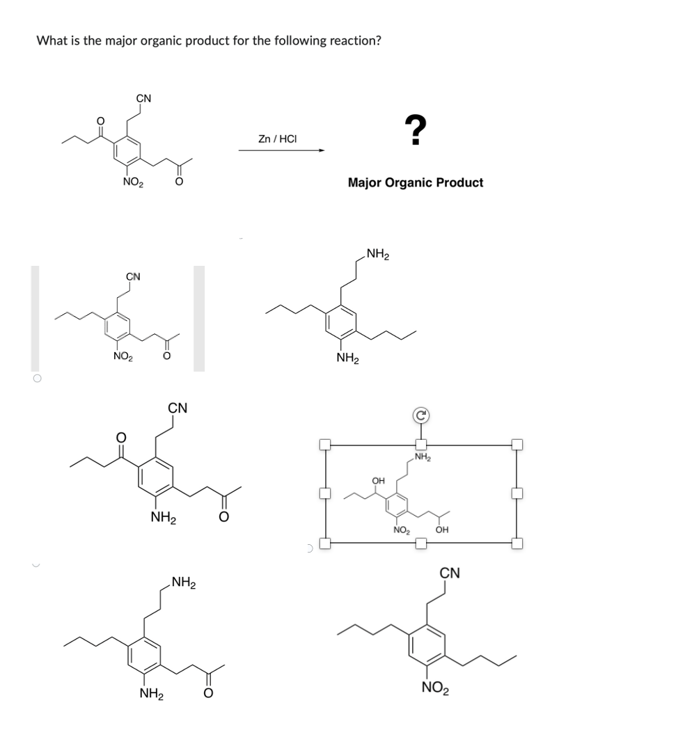 [Solved]: What is the major organic product for the follow